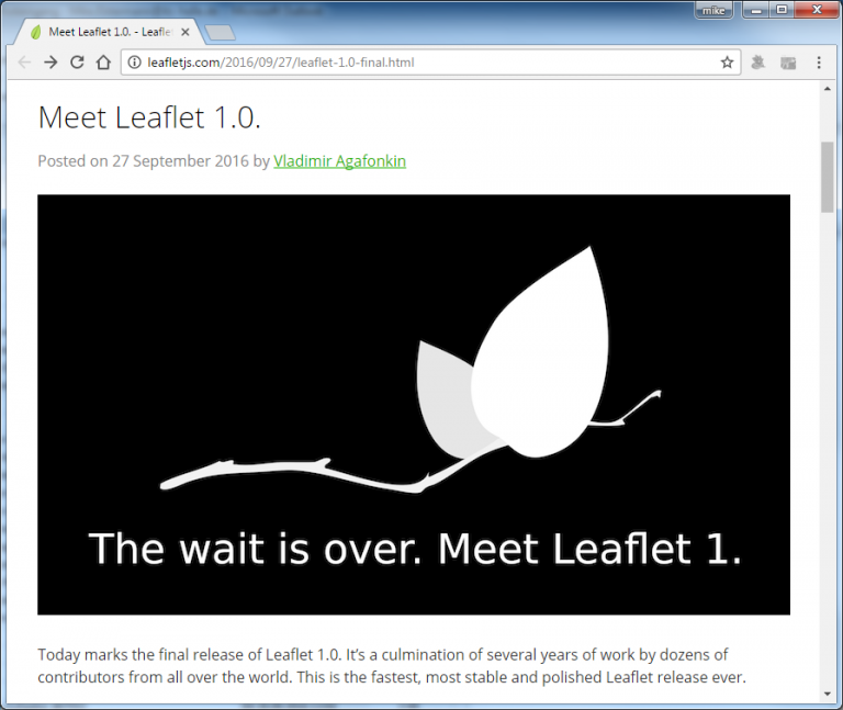 Leaflet 1.0 ist verfügbar! | #geoObserver