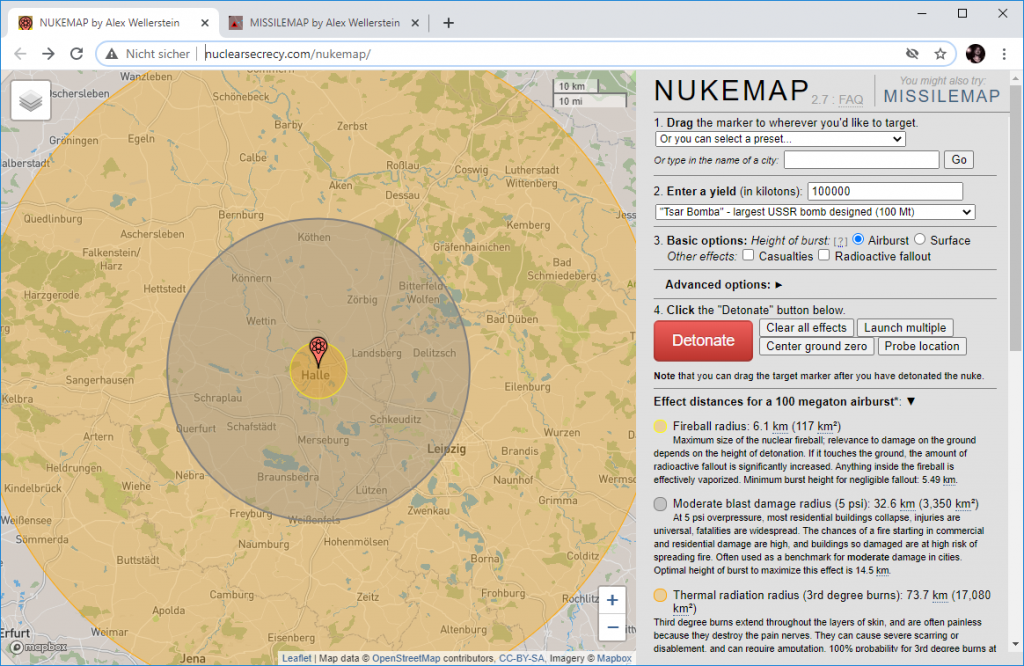 Erschreckend: Nukemap & Missilemap | #geoObserver