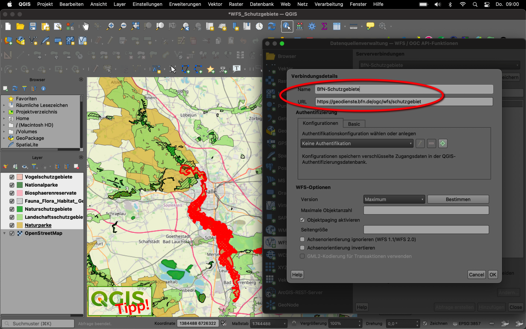 BfN: Deutschlandweiter Schutzgebiets-WFS im QGIS | #geoObserver