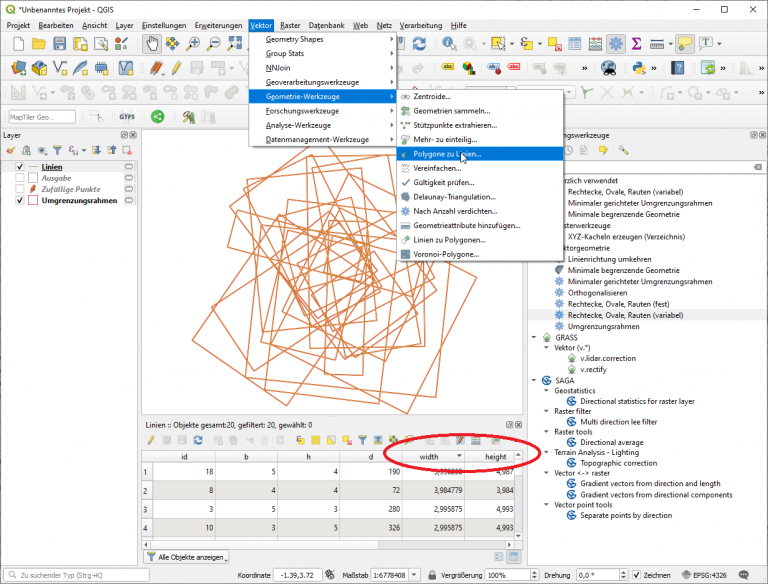QGIS-Tipp: Länge und Breite eines Polygons? | #geoObserver