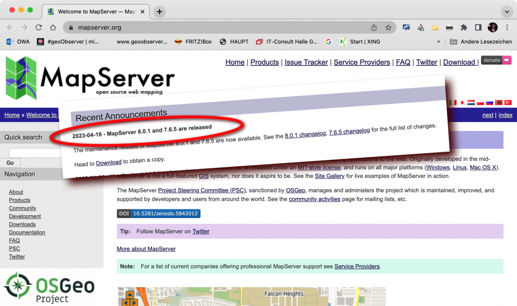 Updated: Mapserver 8.0.1 | #geoObserver