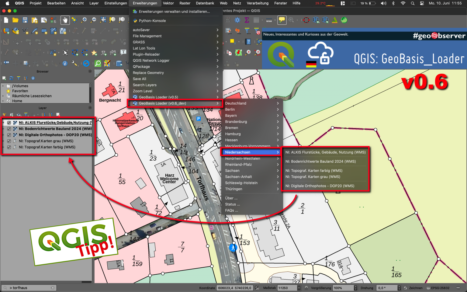 QGIS-Tipp: GeoBasis_Loader v0.6 mit Daten für BY, RP und NI | #geoObserver