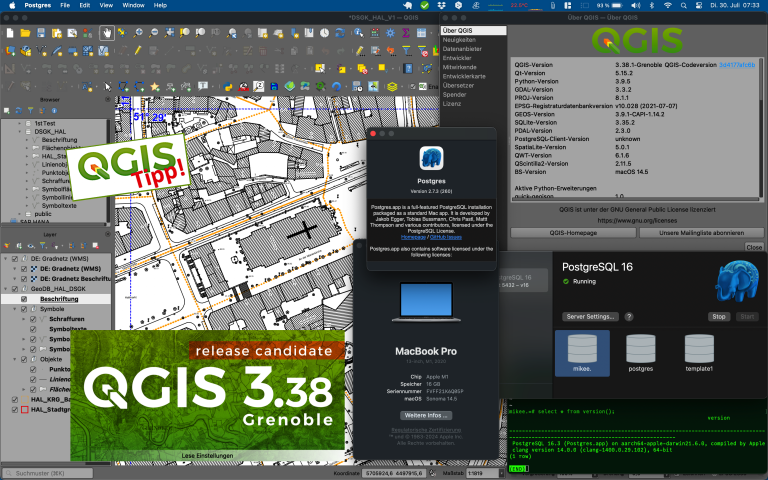 QGIS-Tipp: Downloads für 3.38.1 “Grenoble” verfügbar! Test@MacM1 | # ...
