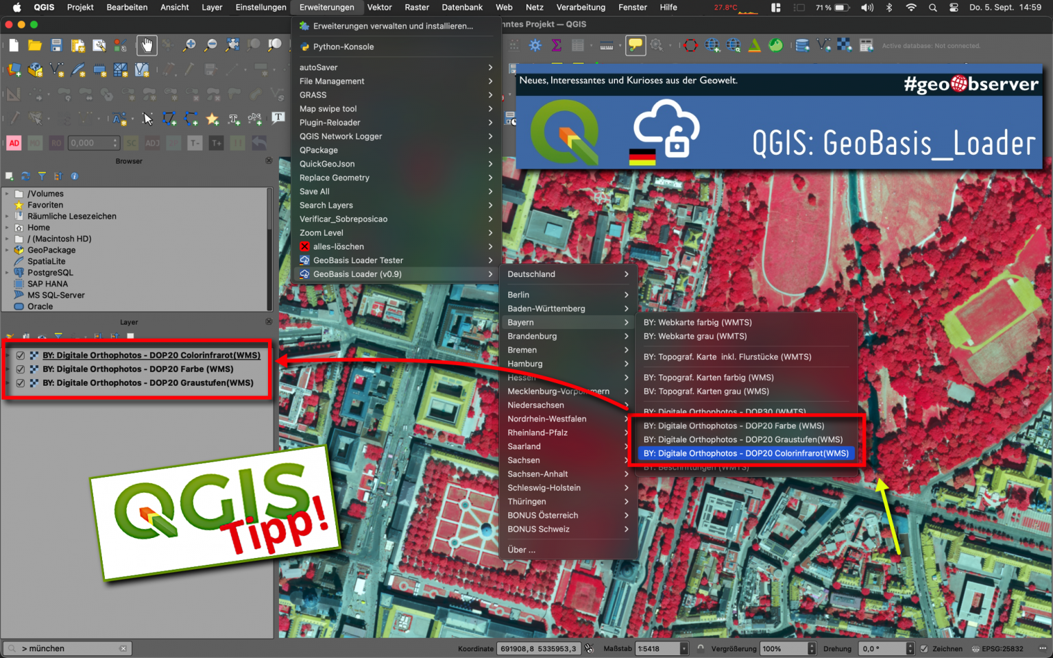 QGIS-Tipp: GeoBasis_Loader mit Bayern-Update | #geoObserver