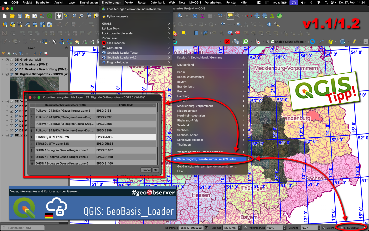 QGIS-Tipp: Update „GeoBasis_Loader“ auf v1.2! | #geoObserver
