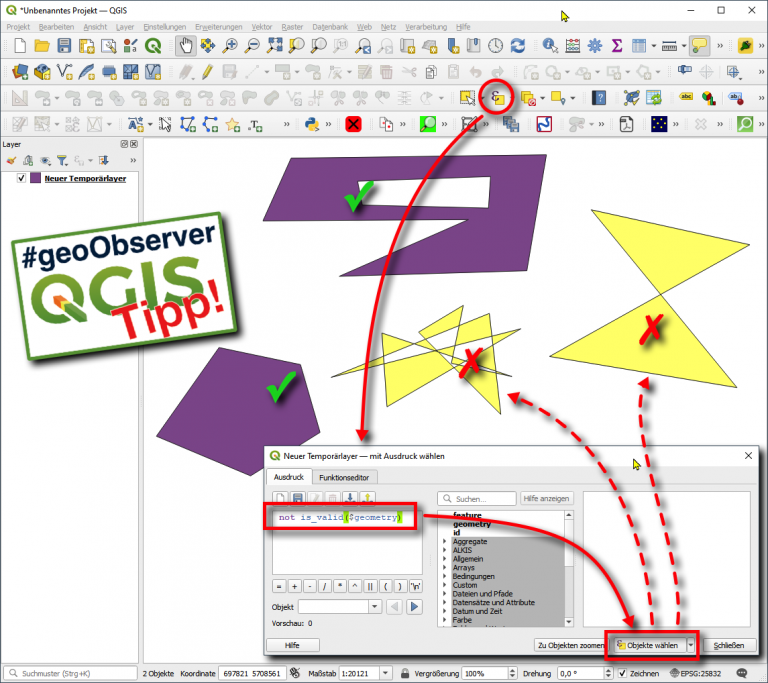 QGIS-Tipp: Ungültige Geometrien finden und selektieren | #geoObserver